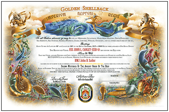 USS John L. Canley (ESB-6) Gold Crew 2025 Golden Shellback or Golden D ...