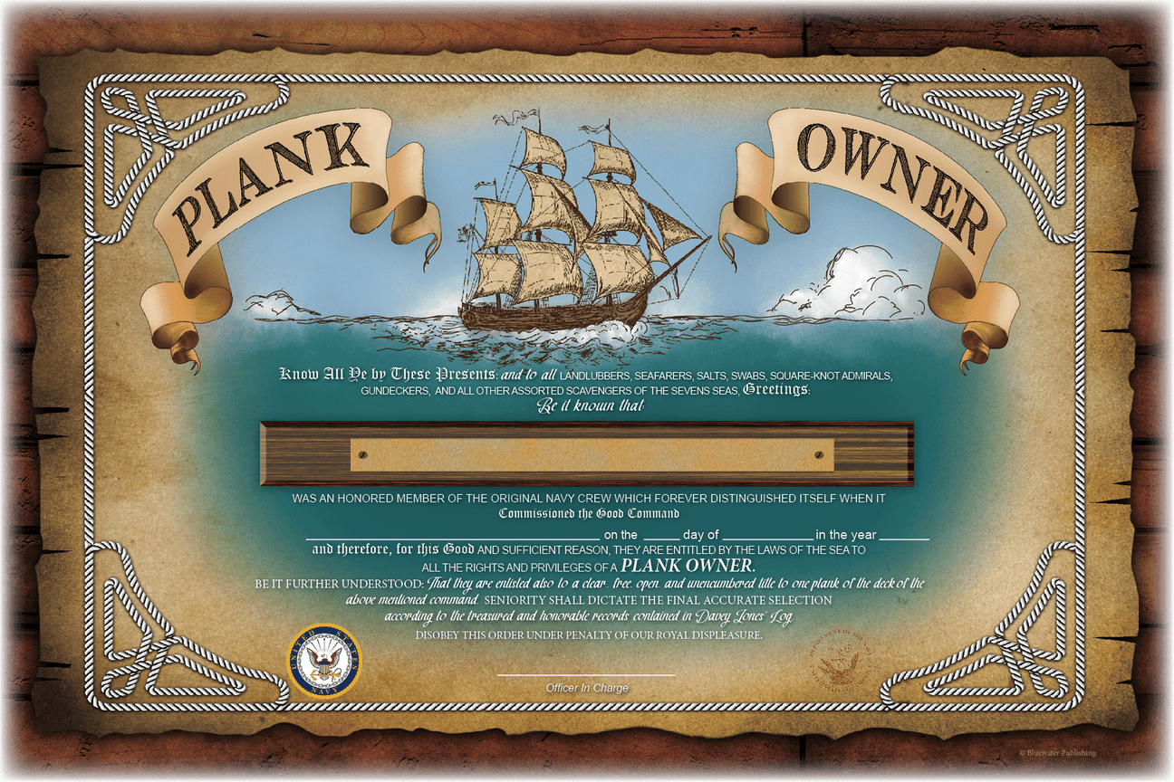 US Navy Certificates – Bluewater Publishing